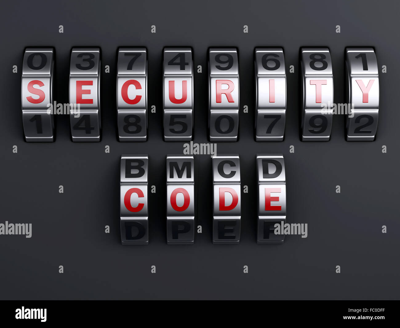 Security password combination. 3d illlustration Stock Photo - Alamy
