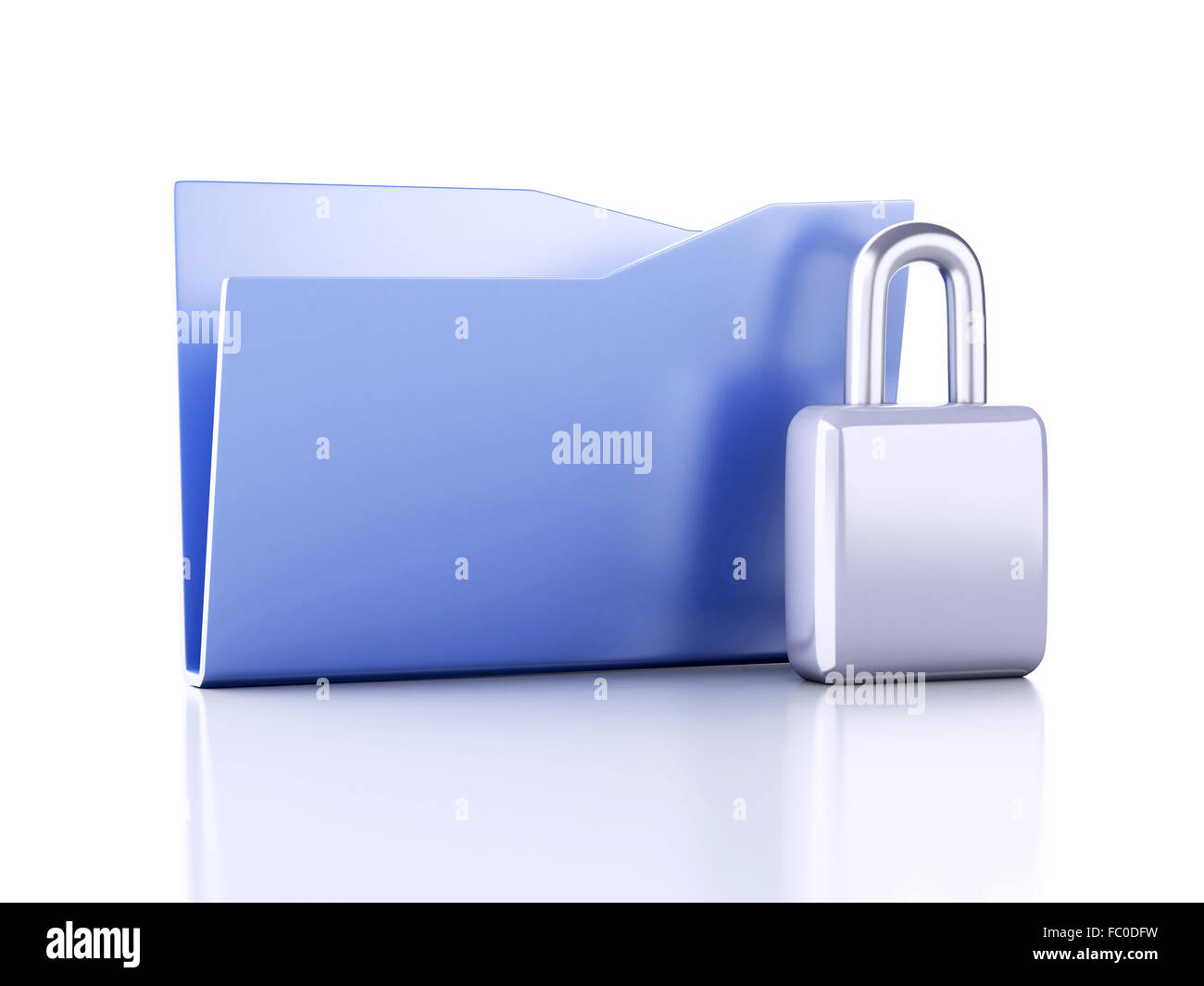 folder and lock. Data security concept. 3d illustr Stock Photo - Alamy