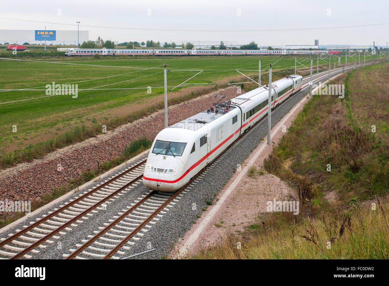 Highspeed Testtrain on the new VDE8-Track Stock Photo - Alamy