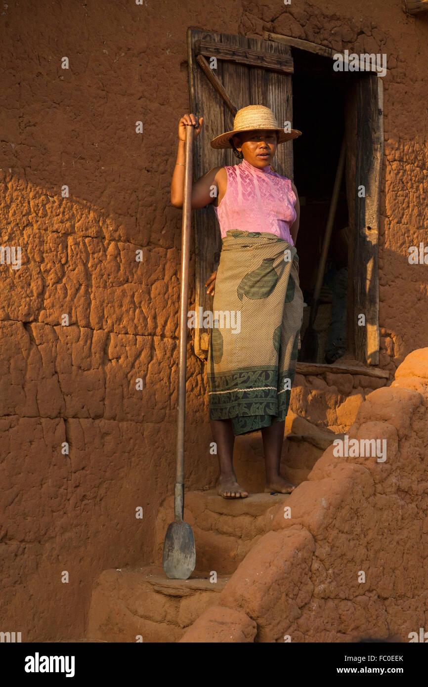 National 7, between Tulear and Fianarantsoa,village and local people ...