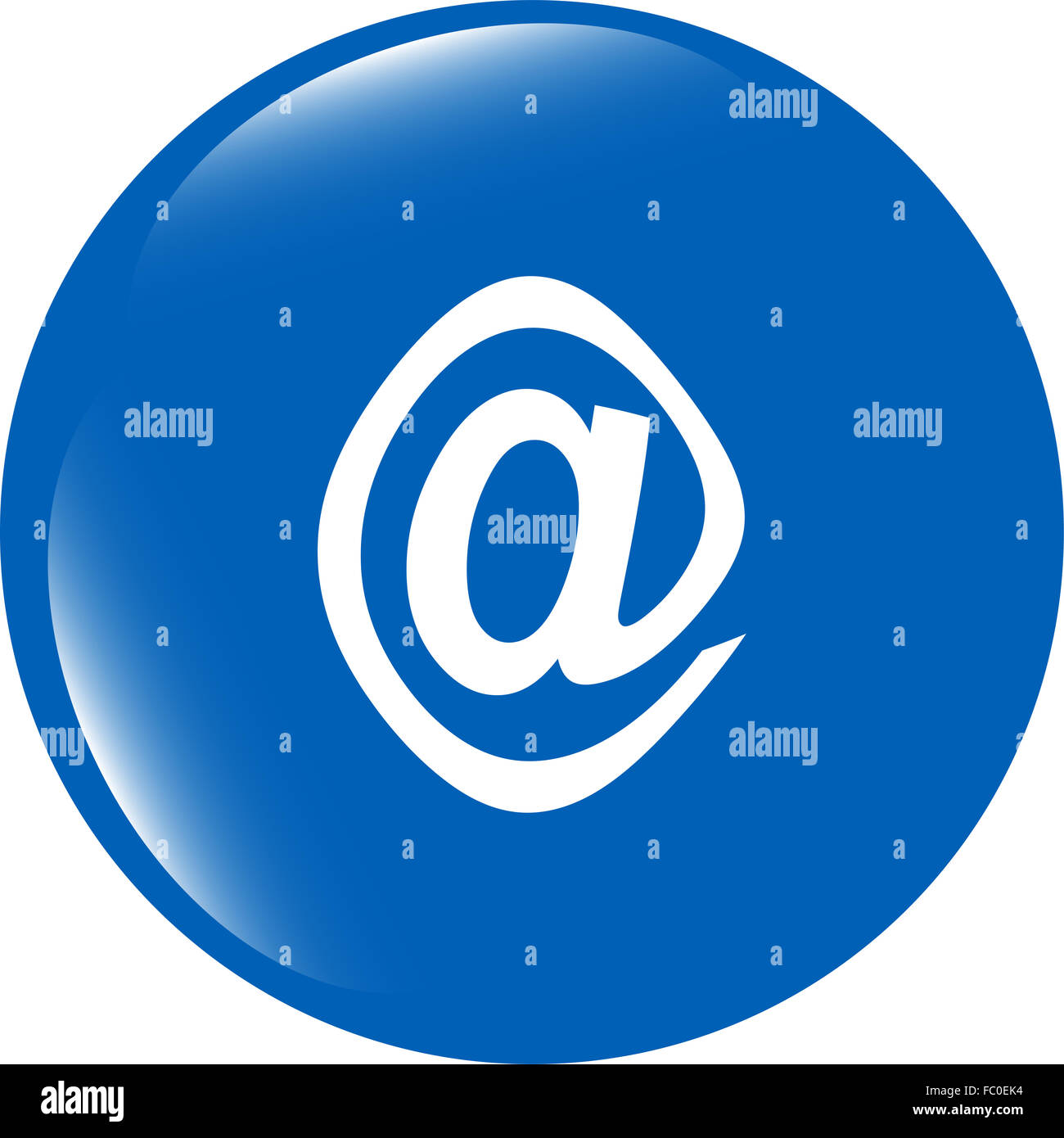 E-mail icon glossy button isolated on white Stock Photo - Alamy