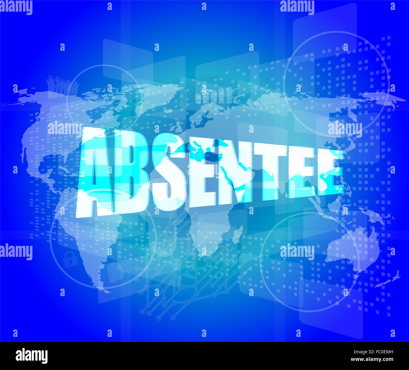 absentee word on digital touch screen Stock Photo - Alamy