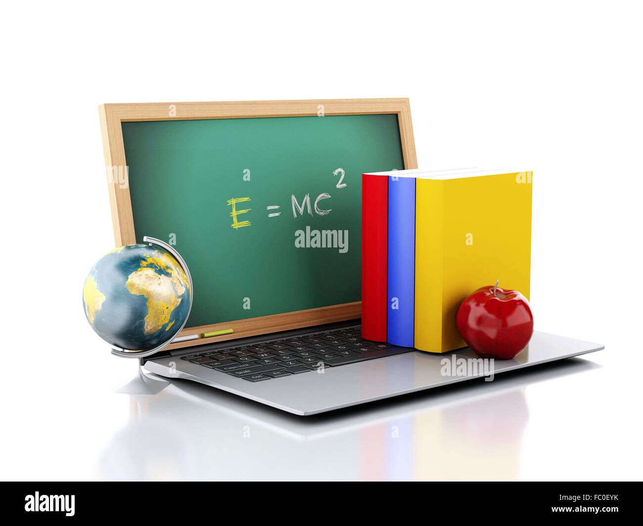 Laptop with chalkboard. online education concept Stock Photo - Alamy