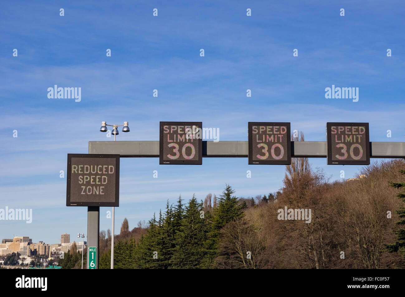Digital speed limit signs allow instant adjustment of the speed limit ...