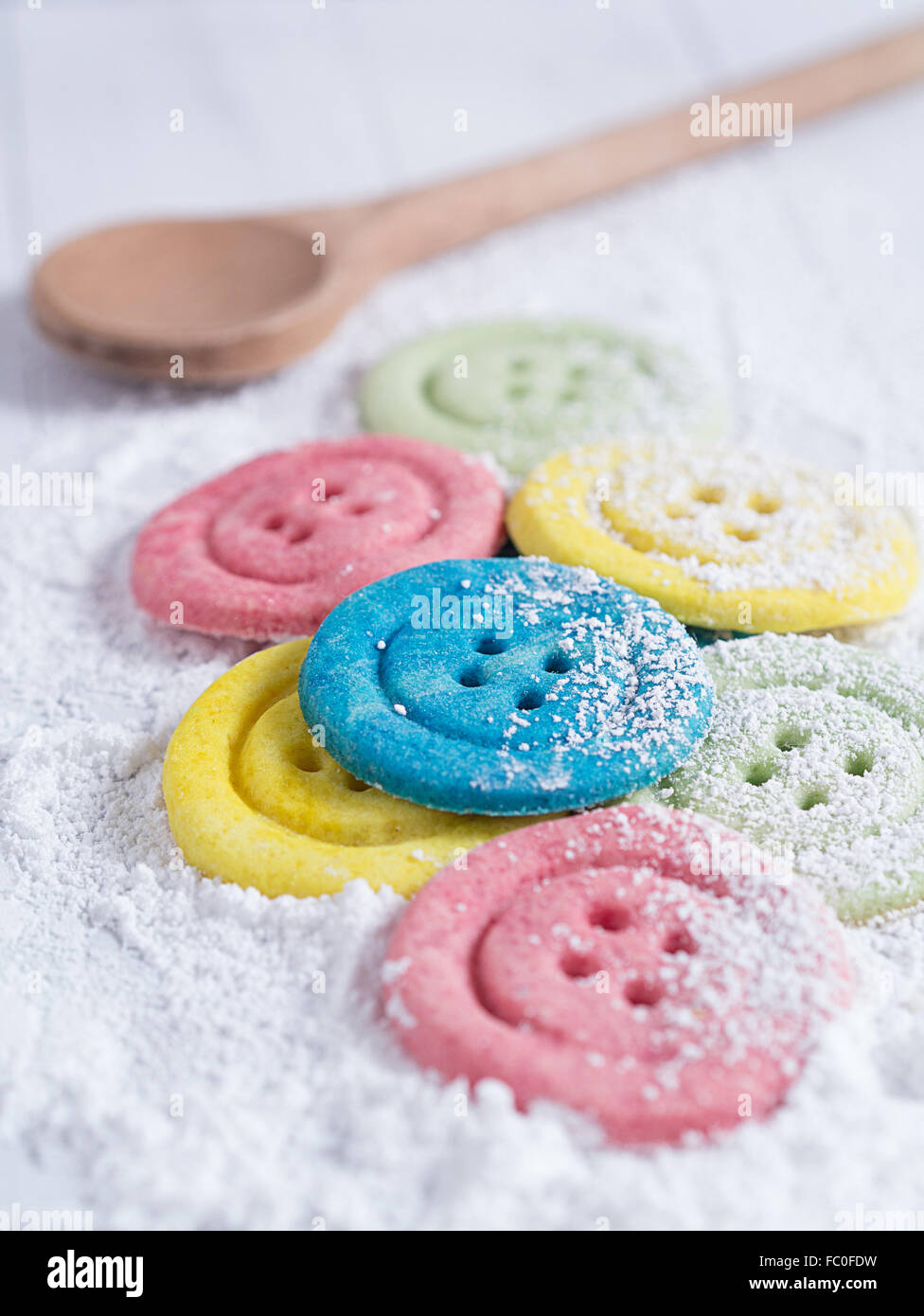 Colored pastries on a tray Stock Photo - Alamy