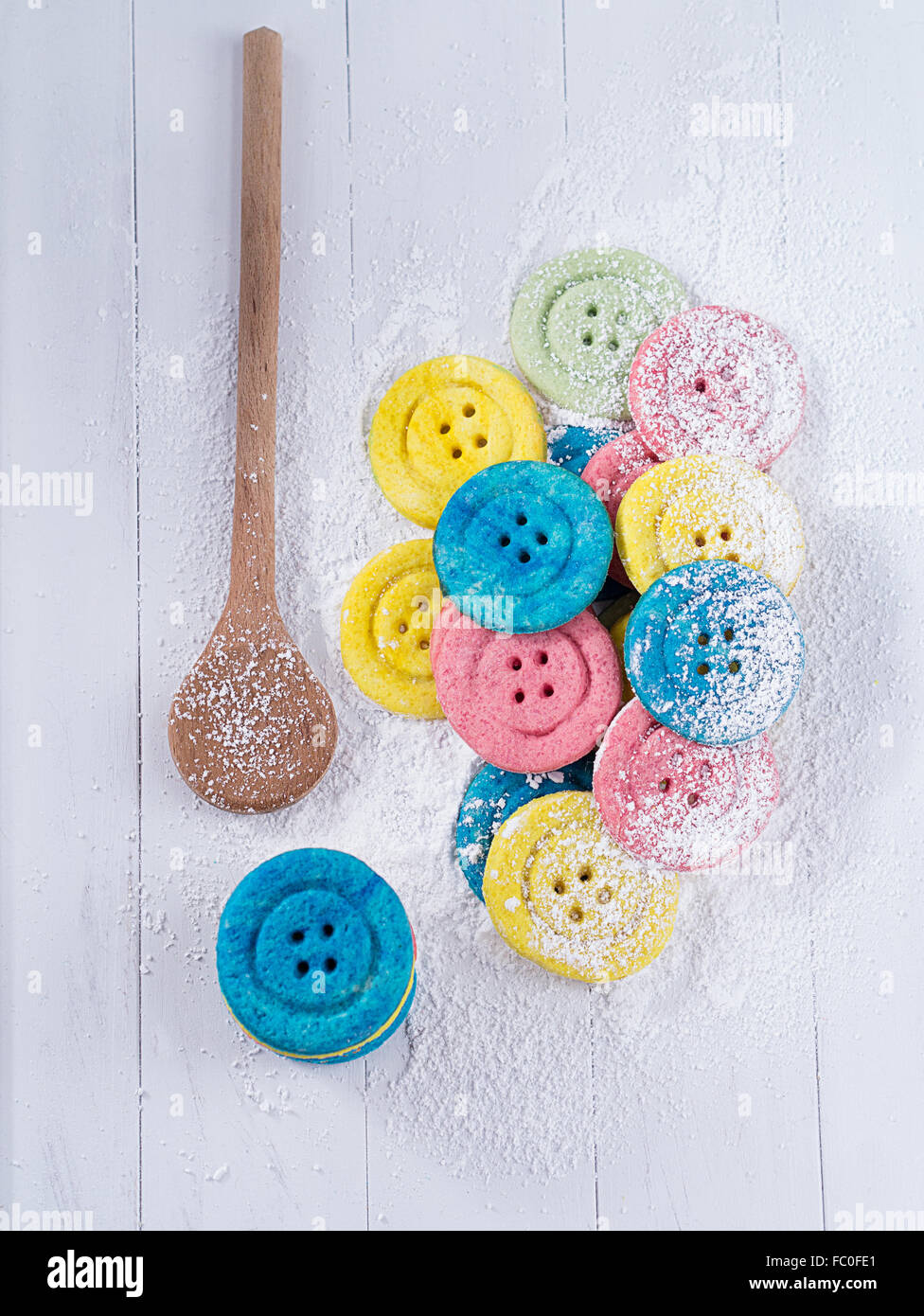 Colored pastries on a tray Stock Photo - Alamy