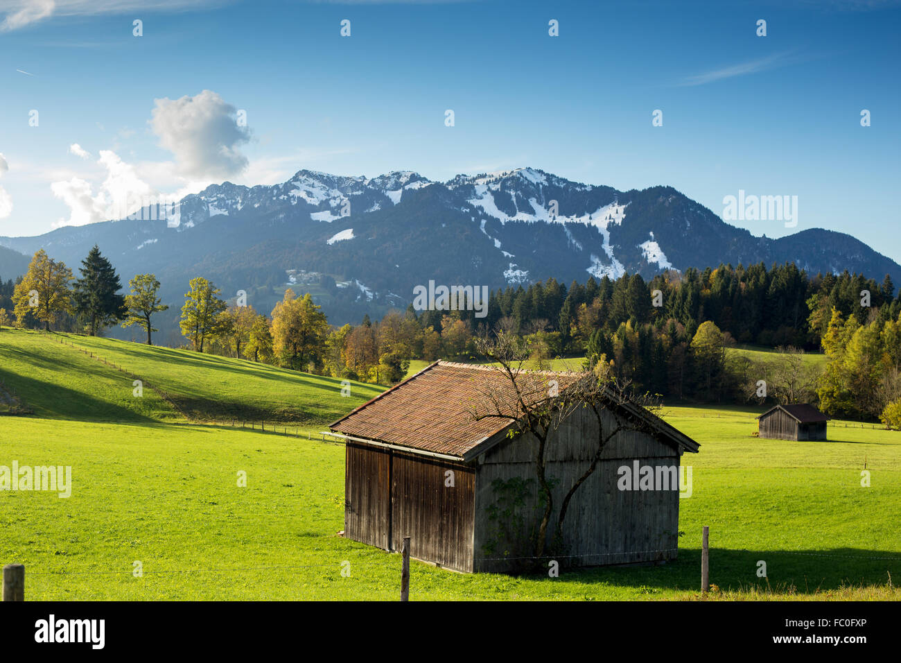 landscape with hut Stock Photo - Alamy