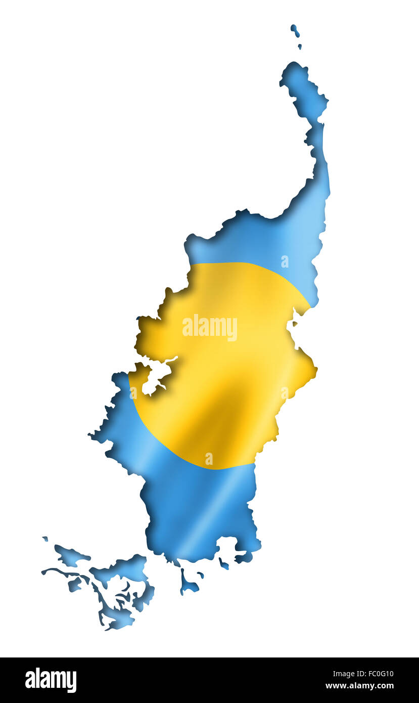 Palau flag map Stock Photo - Alamy