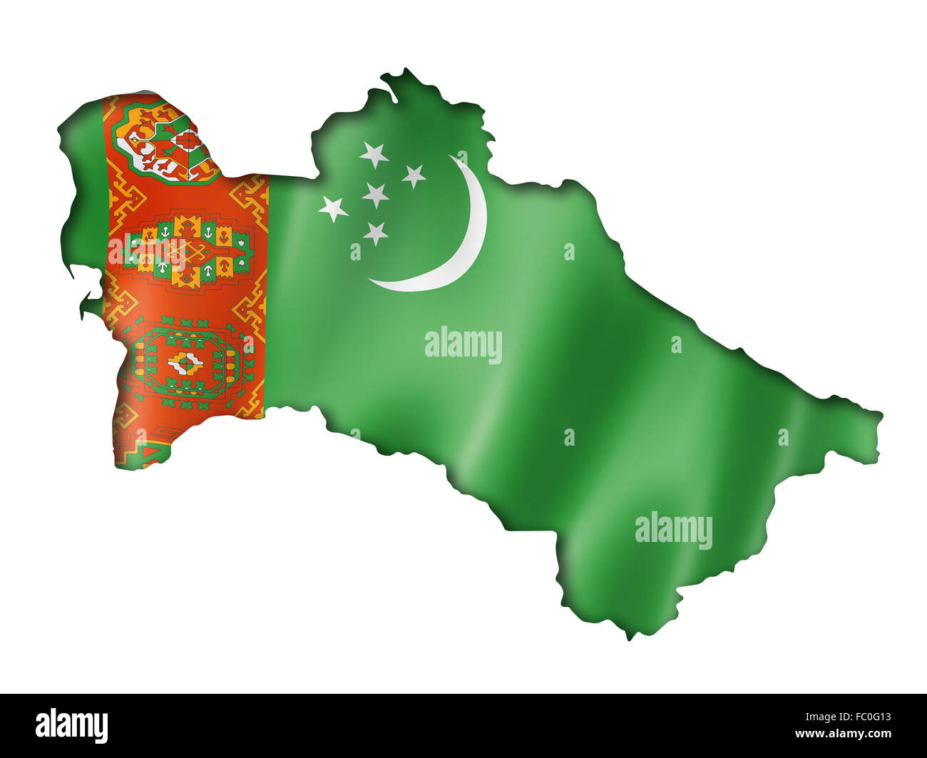 Turkmenistan map flag hi-res stock photography and images - Alamy