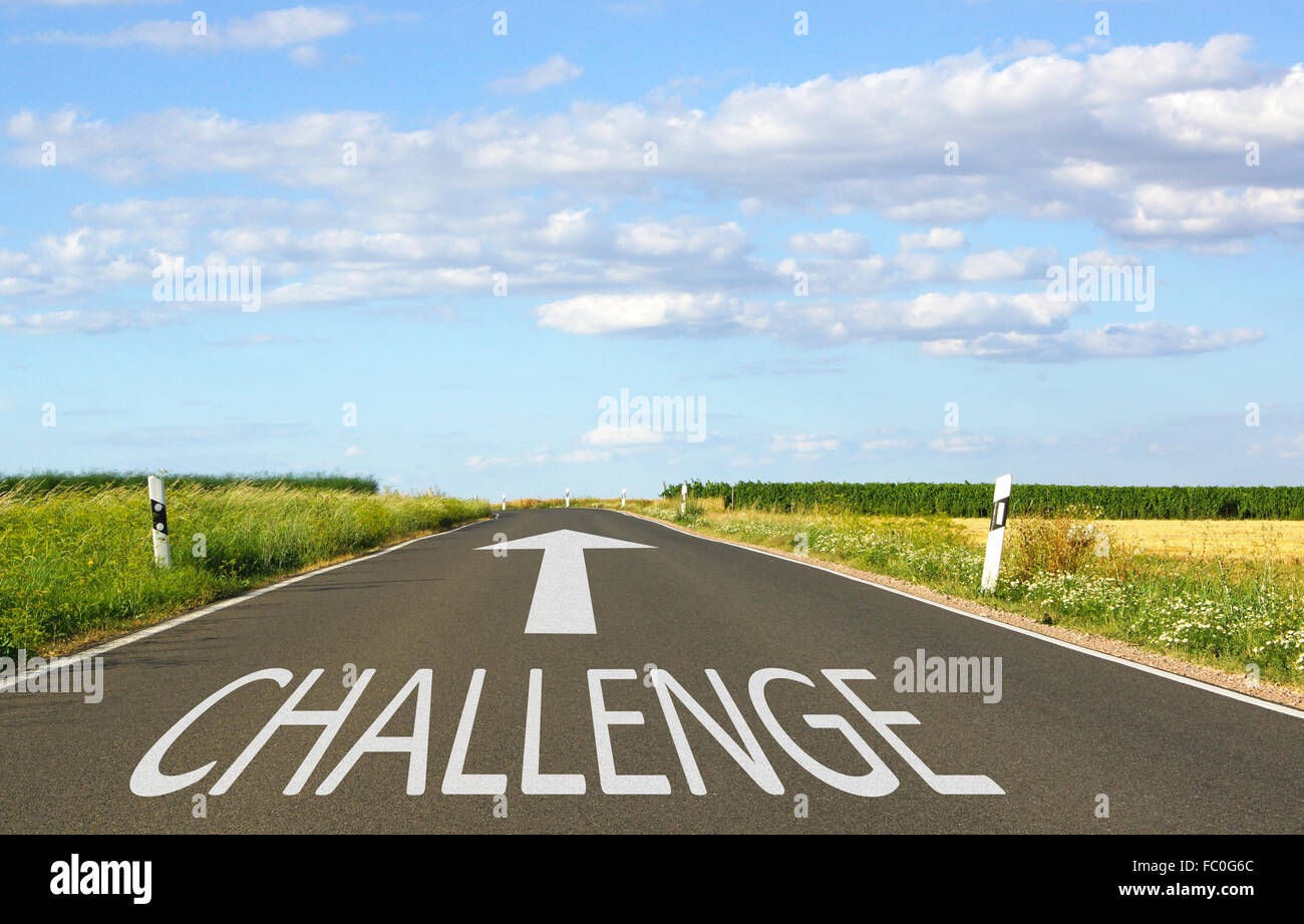 Challenge - Street with Arrow Stock Photo - Alamy