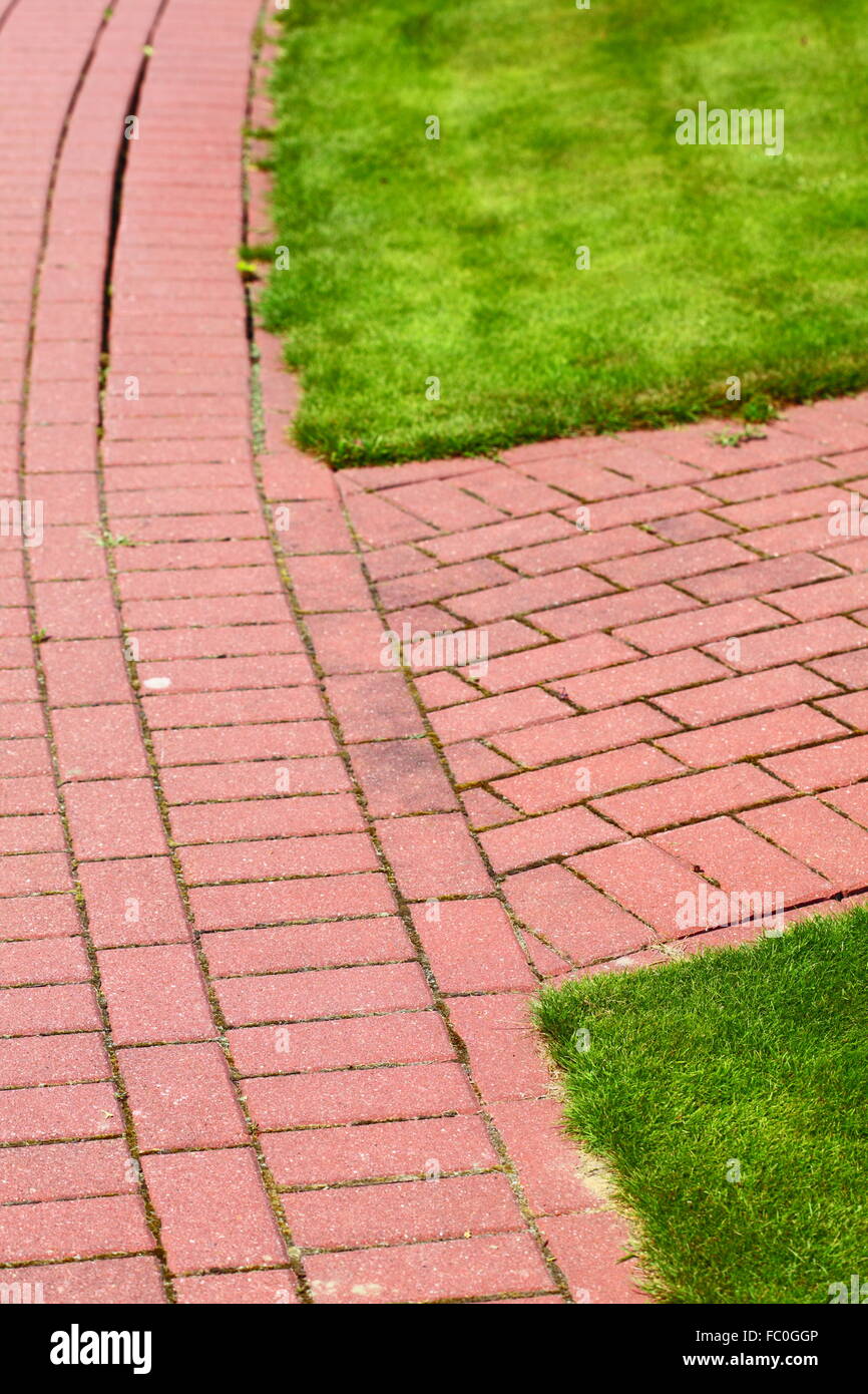 Red brick path in ground hi-res stock photography and images - Alamy