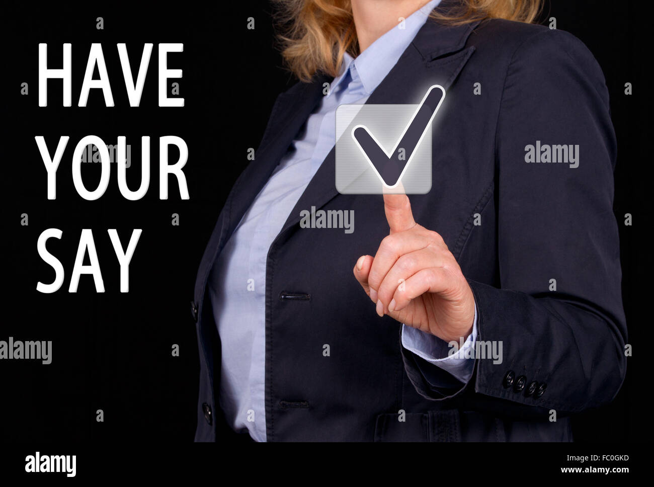 Have your say Stock Photo - Alamy