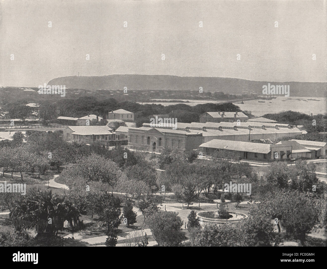 DURBAN. View from the town Hall. South Africa, antique print 1895 Stock ...