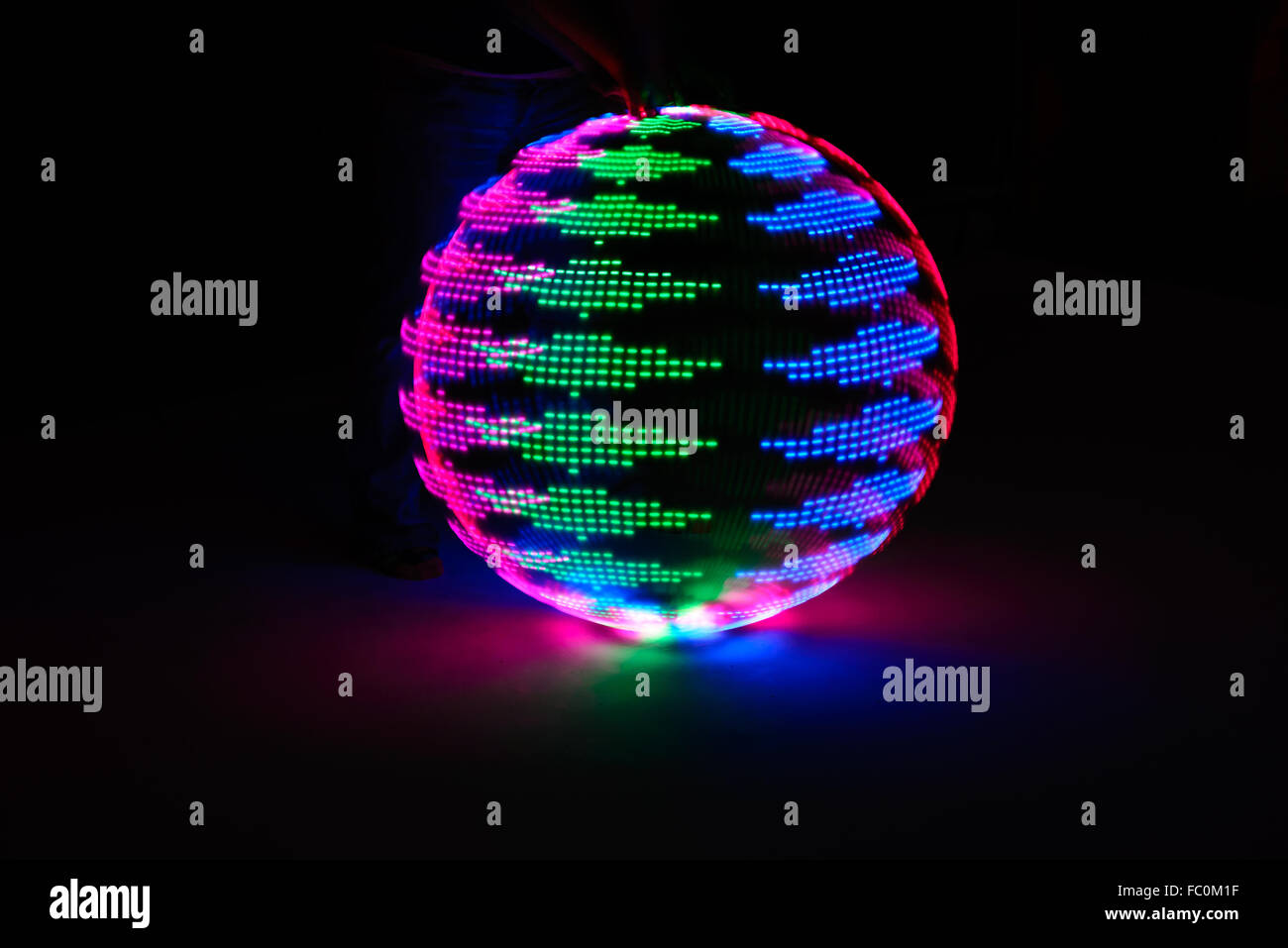 Beautiful random LED light painting in the darkness, long exposure ...