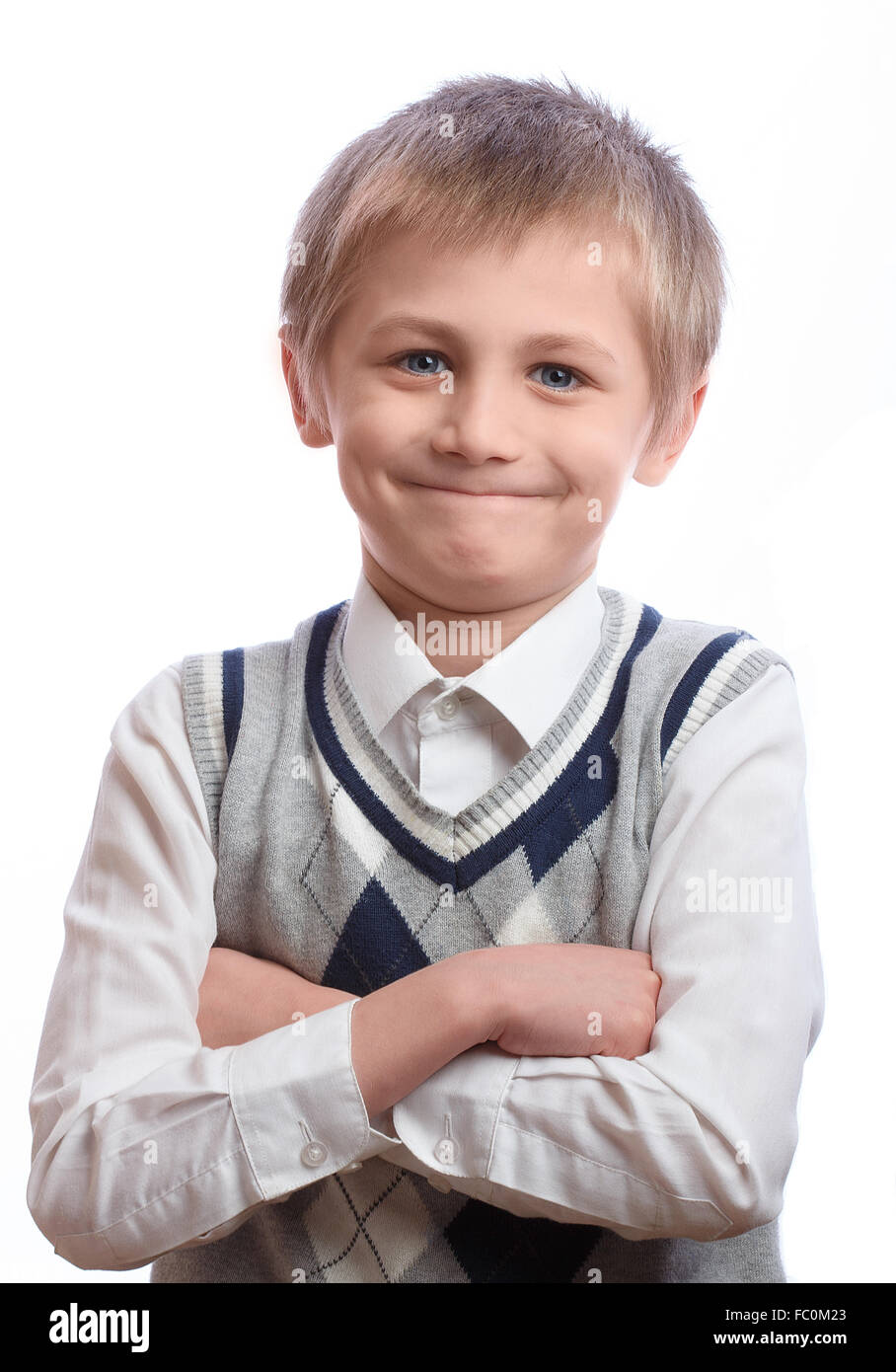 Boy on a white background Stock Photo - Alamy