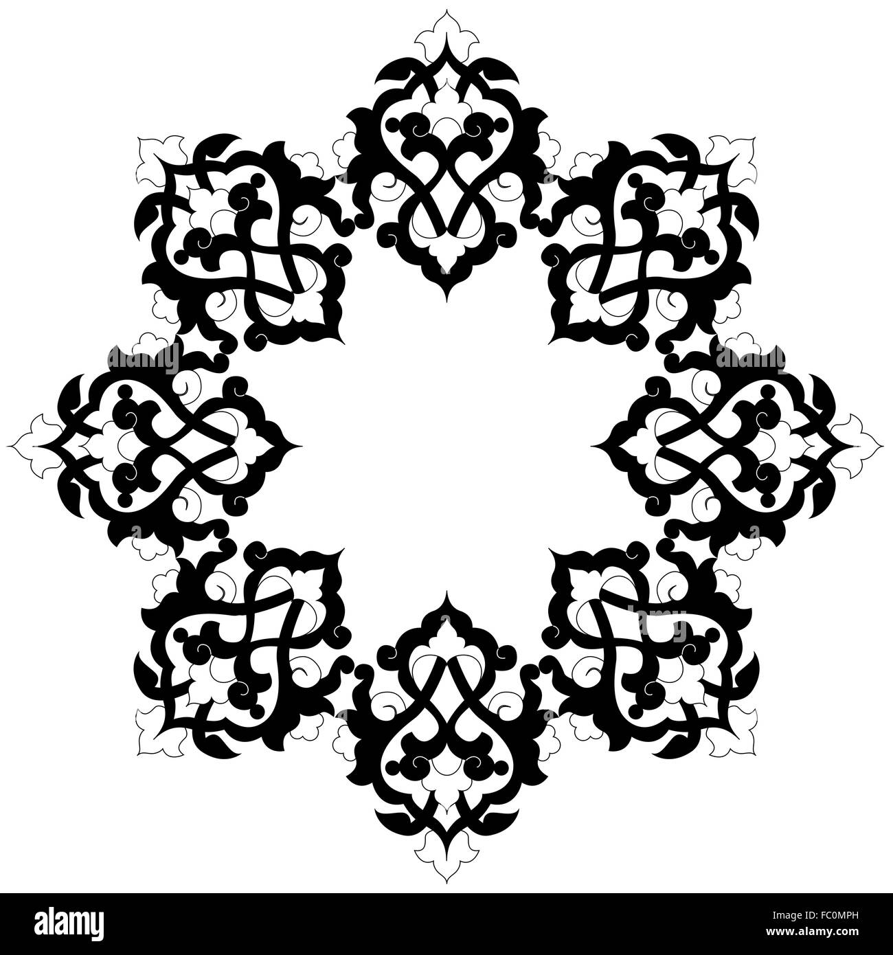 Antique ottoman turkish pattern vector Black and White Stock Photos ...