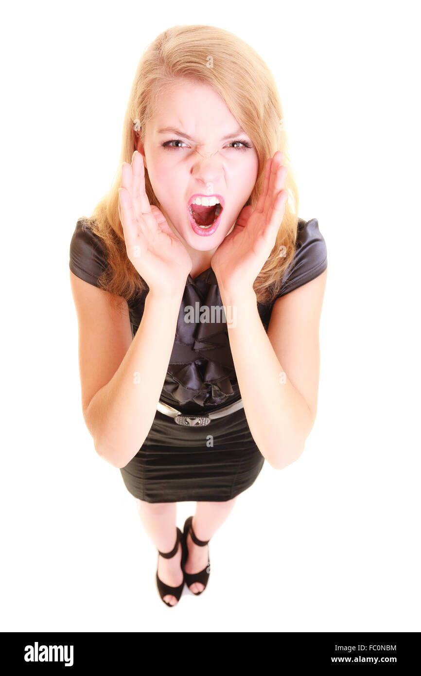 Shouting woman and office hi-res stock photography and images - Alamy