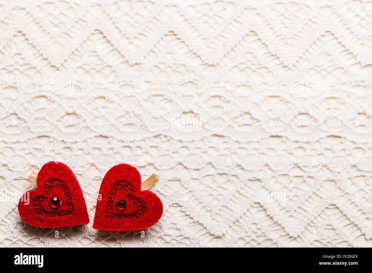 White and red lace fabric hi-res stock photography and images - Alamy