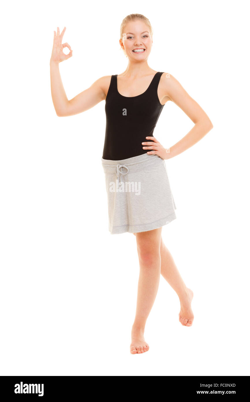 Girl ok hand sign hi-res stock photography and images - Alamy