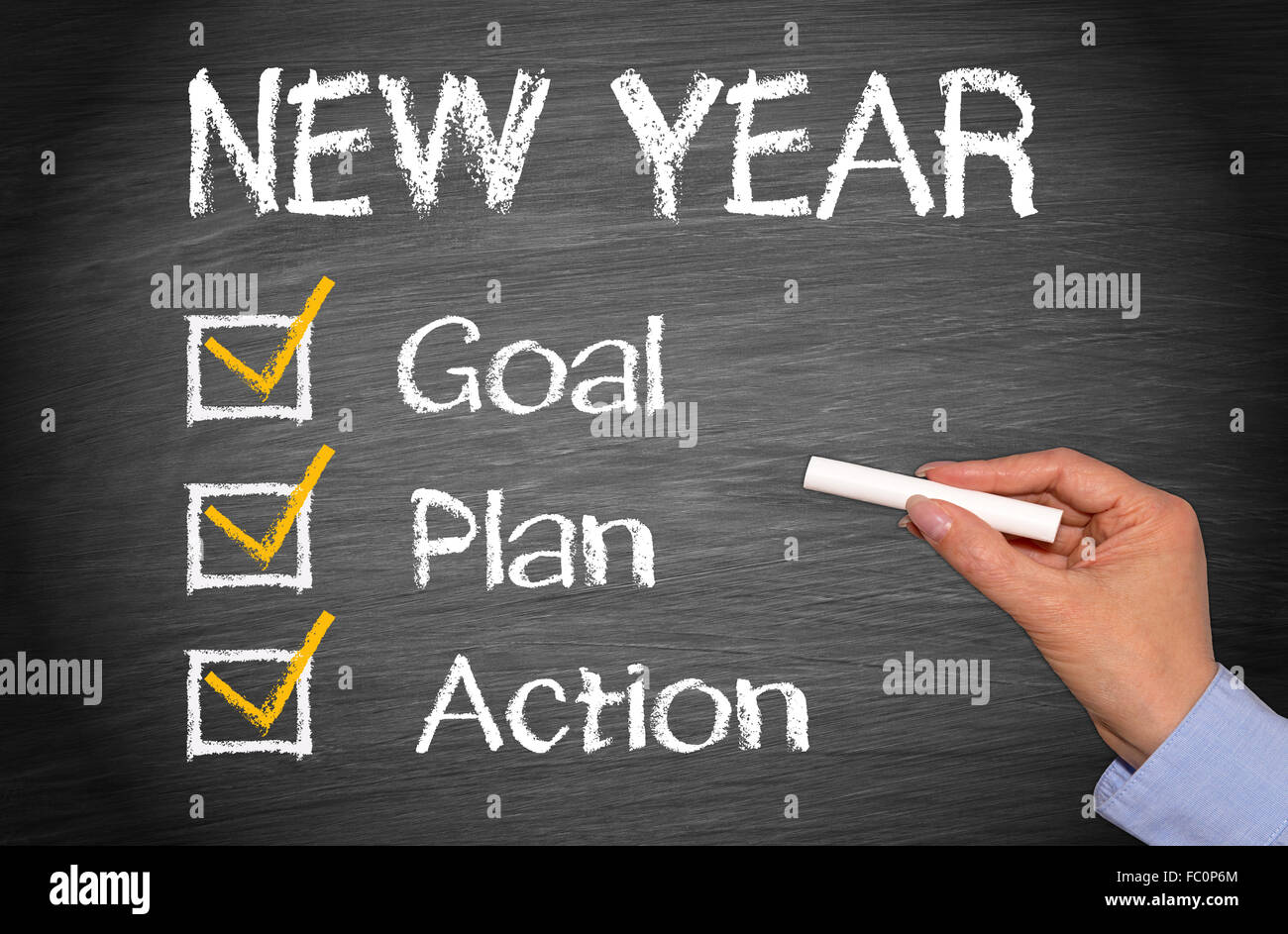New Year - Goal Plan Action Stock Photo - Alamy