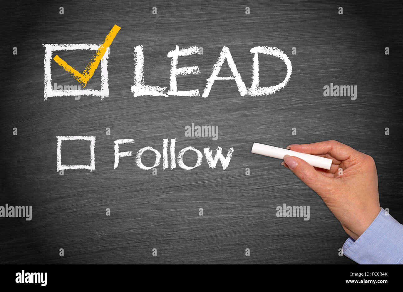 Lead instead follow - Business Concept Stock Photo - Alamy
