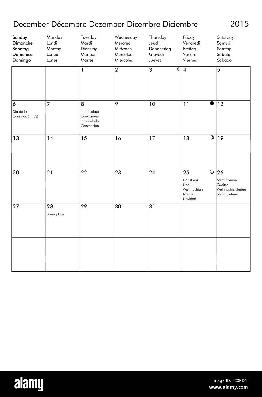 2015 calendar uk hi-res stock photography and images - Alamy