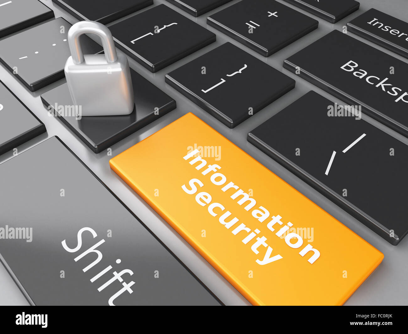 Padlock and Information Security on computer keybo Stock Photo - Alamy
