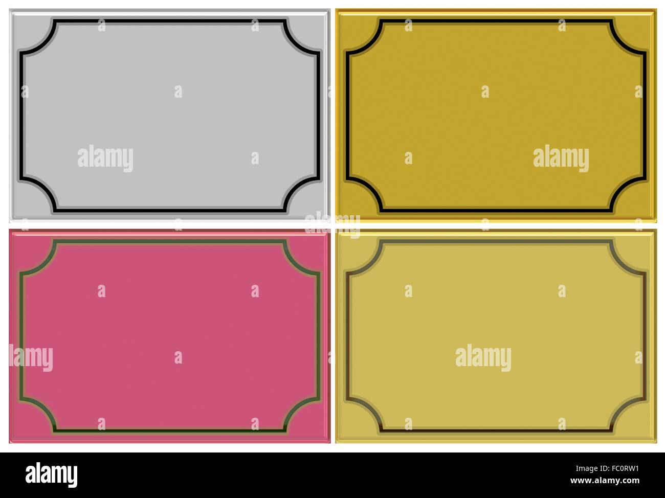 labels with embossing in different colours Stock Photo - Alamy