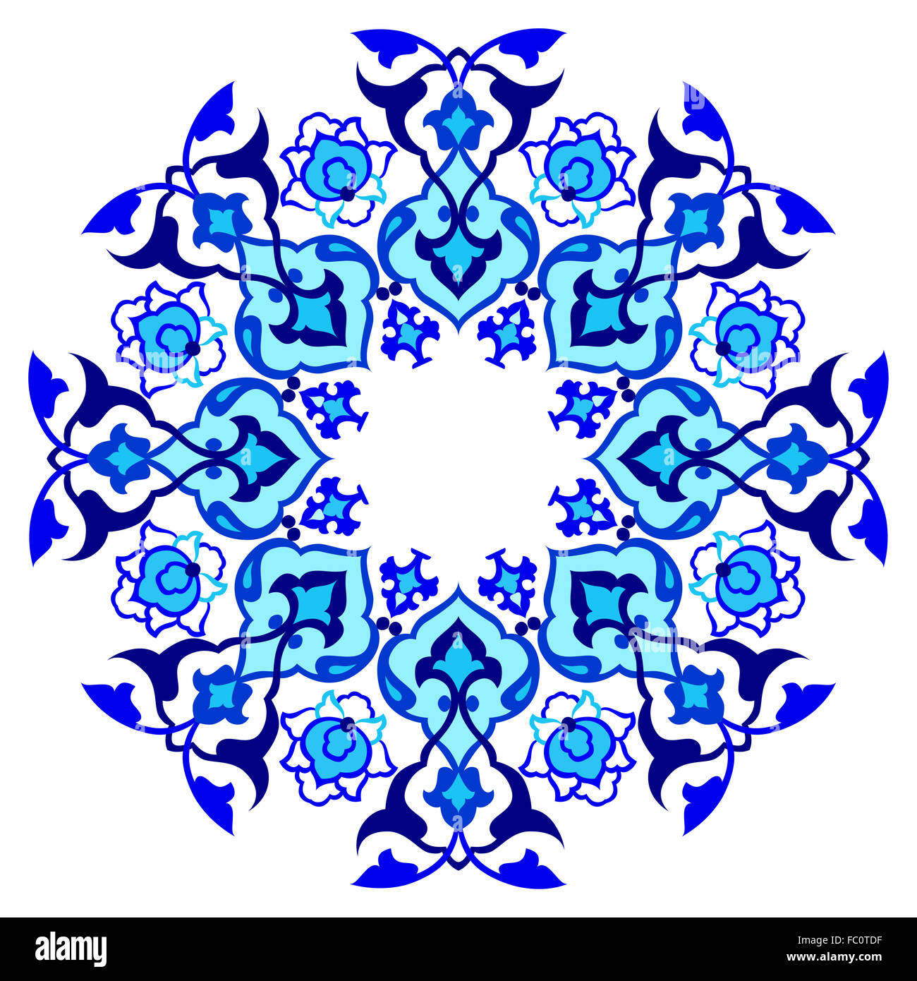 blue artistic ottoman pattern series sixty Stock Photo - Alamy