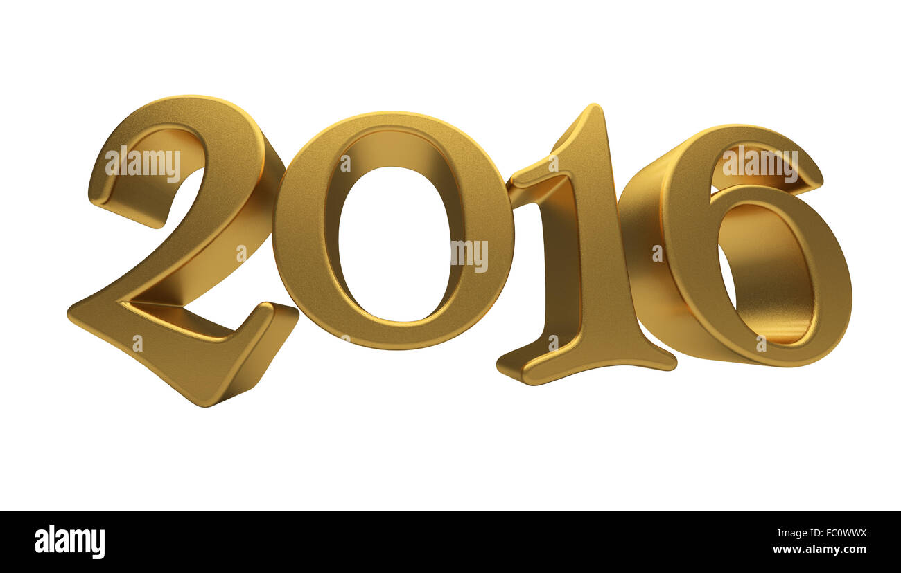 3d new year gold 2016 hi-res stock photography and images - Alamy