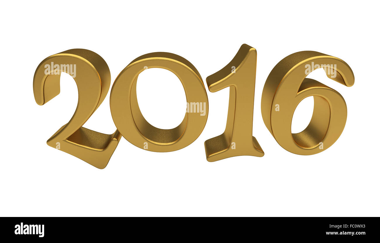 3d new year gold 2016 hi-res stock photography and images - Alamy