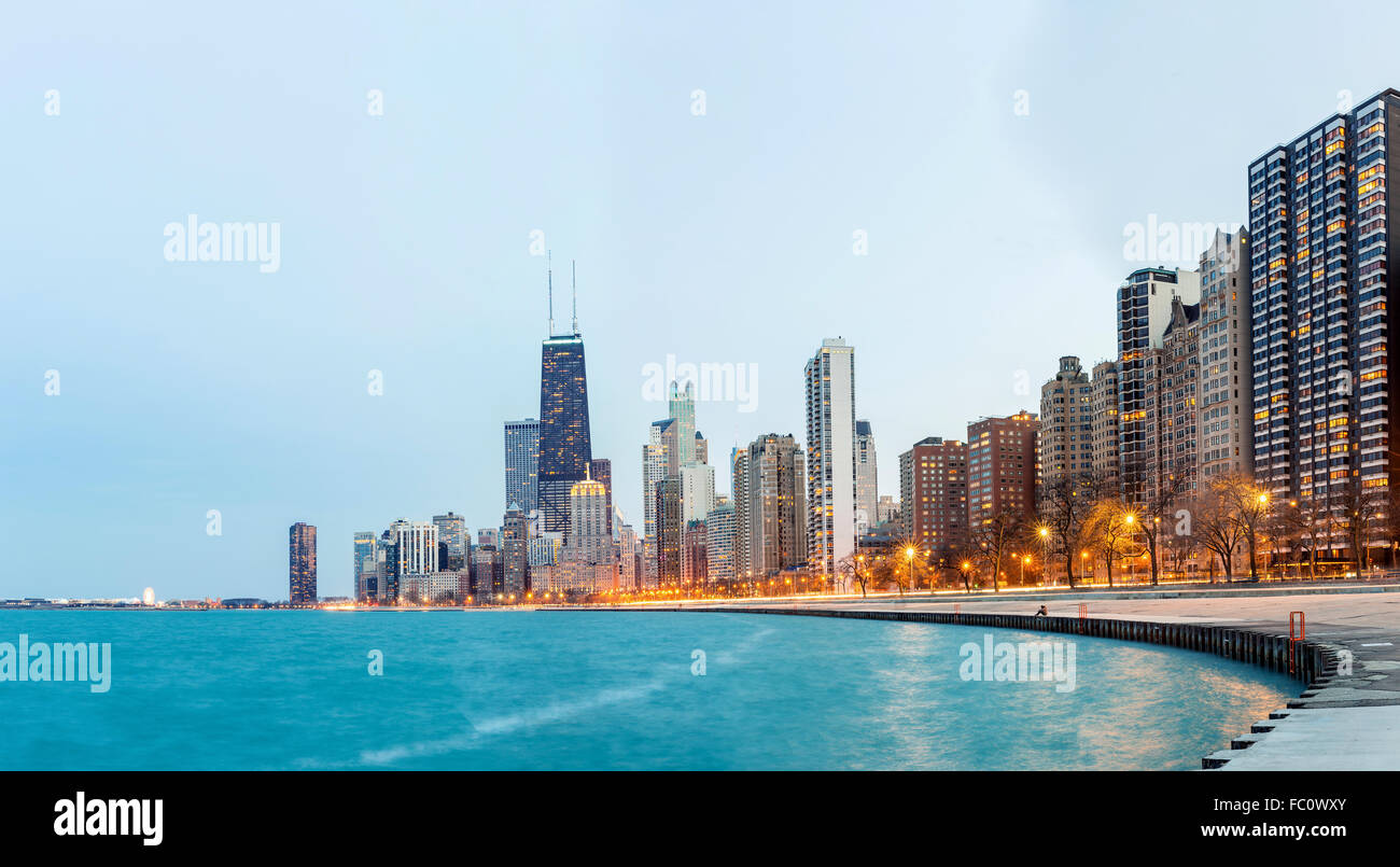 Chicago Panorama Lake Michigan Stock Photo - Alamy