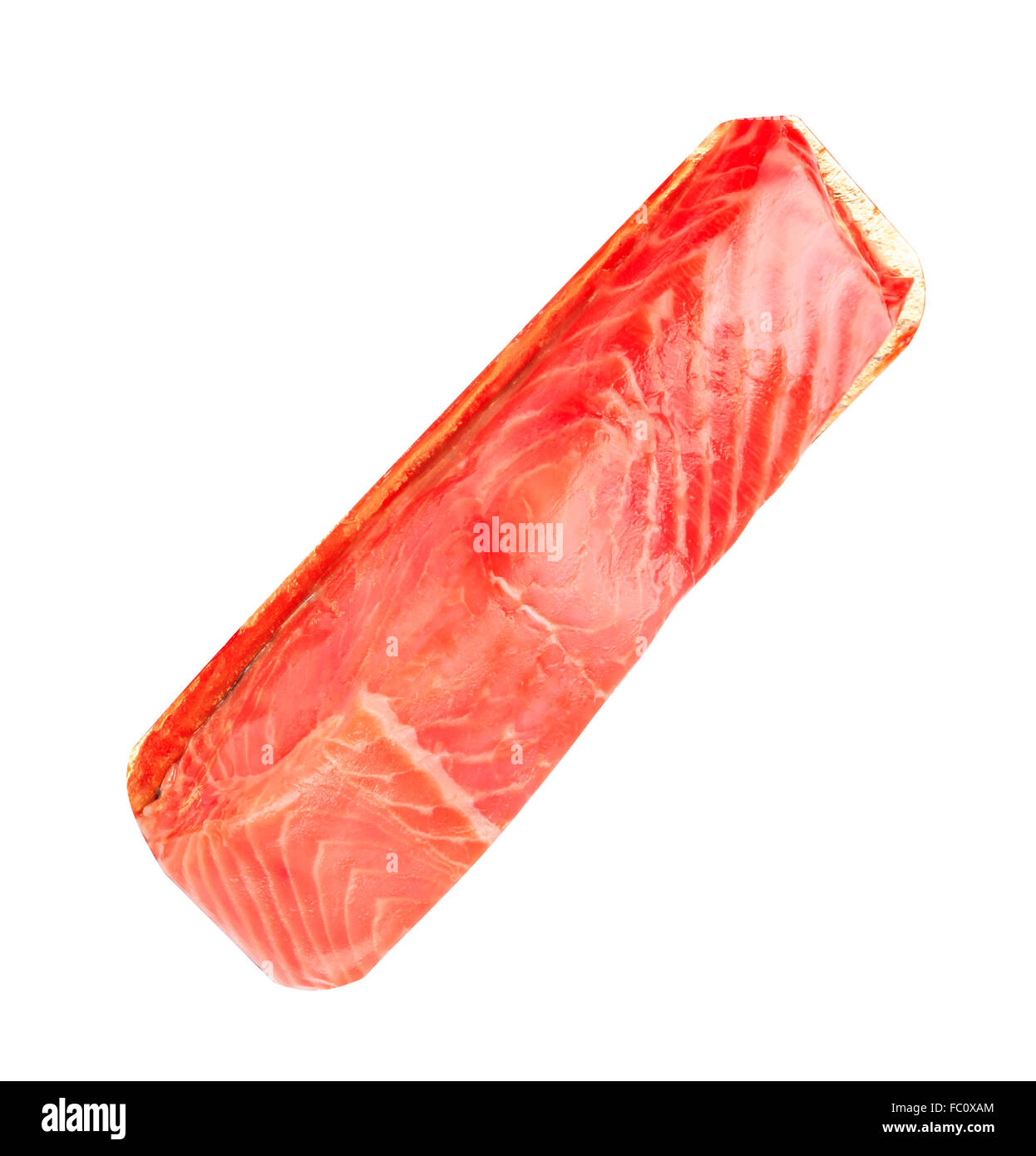 piece of red fish fillet isolated on white Stock Photo - Alamy