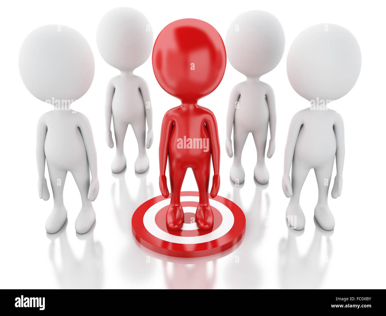 3d red man on target. business leadership success Stock Photo - Alamy