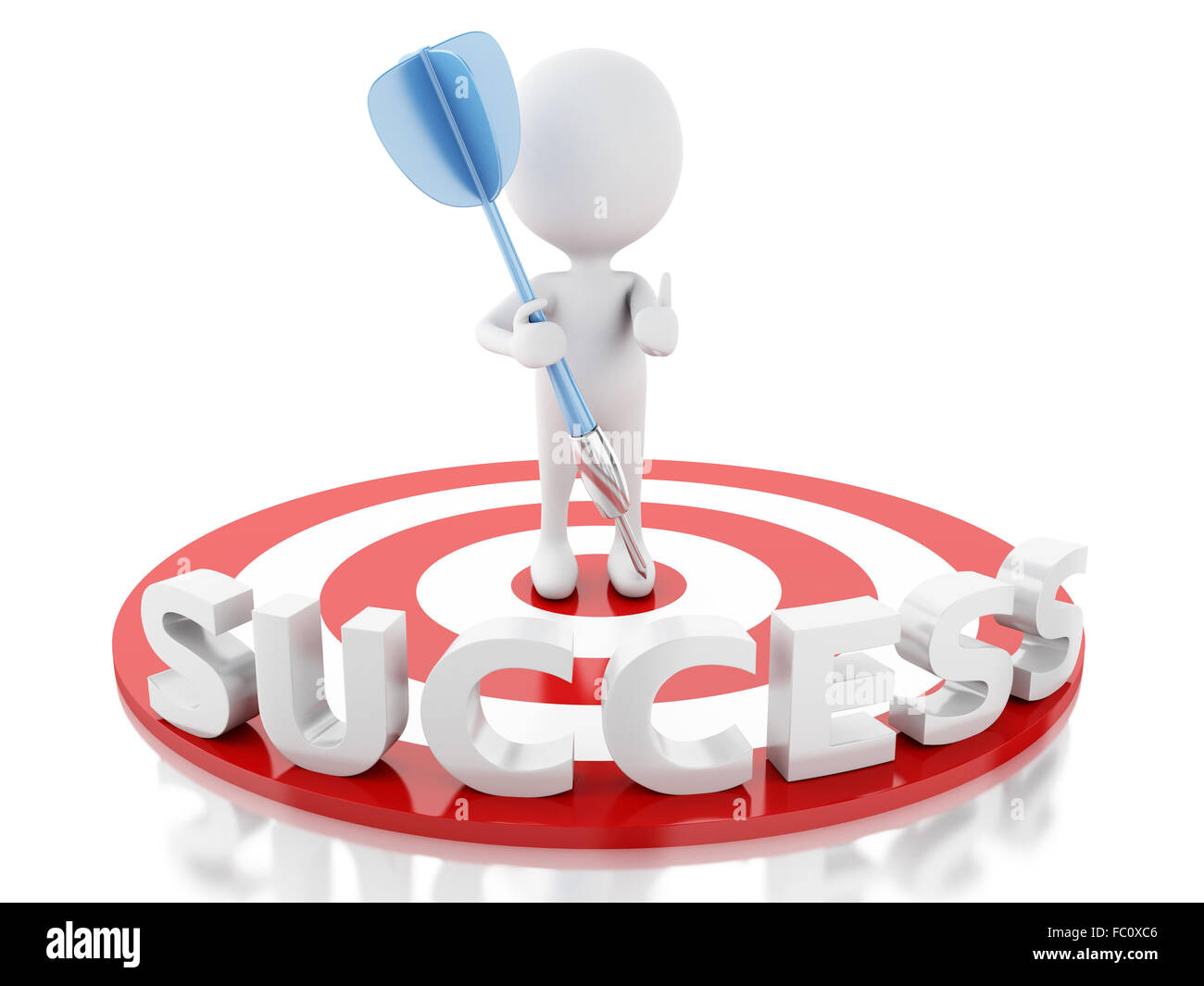white people hit the red target. success concept Stock Photo - Alamy