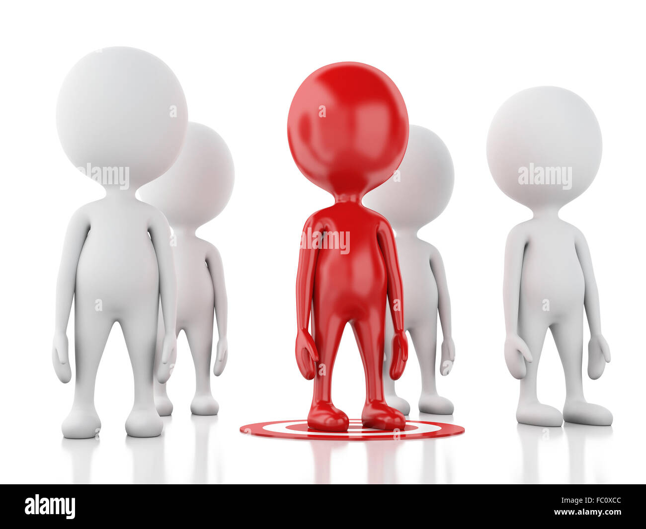 3d red man on target. business leadership success Stock Photo - Alamy
