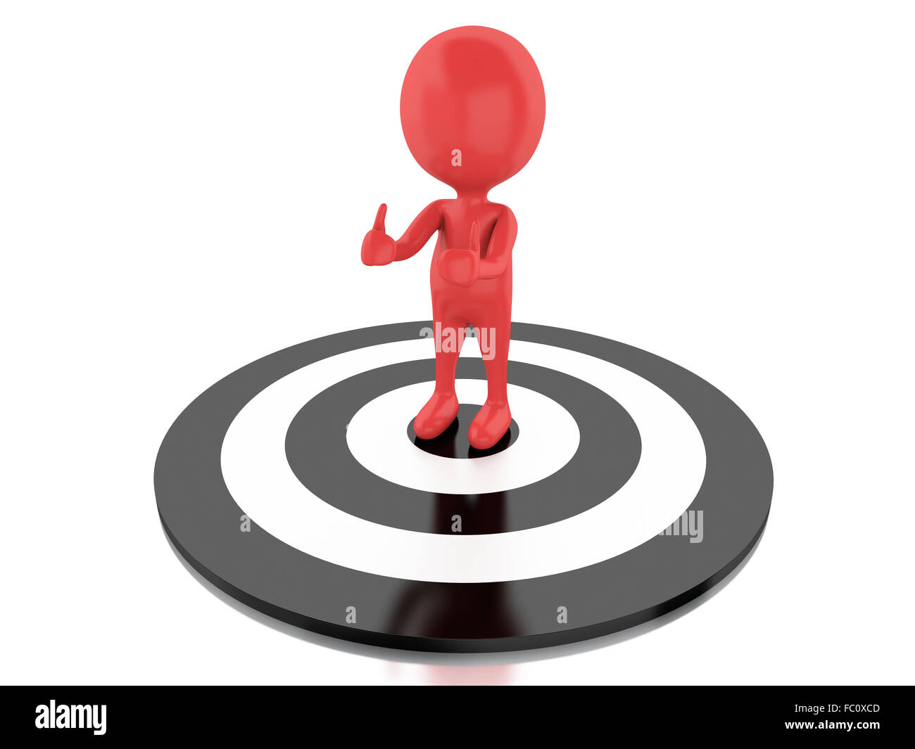 3d red people in target. Isolated white background Stock Photo - Alamy