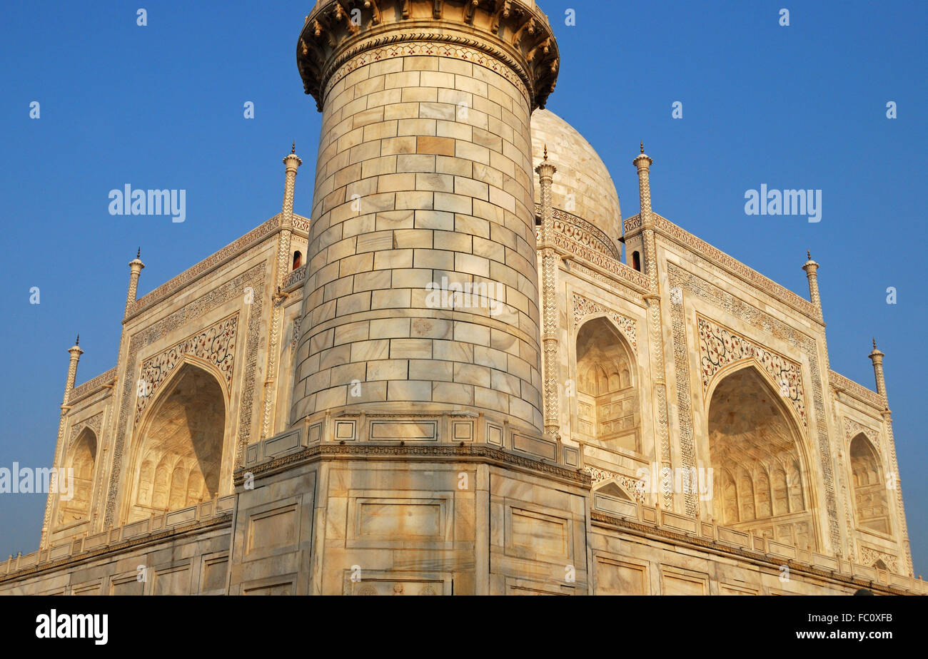 close up of side view of taj mahal,india.This world wonder was bult by ...