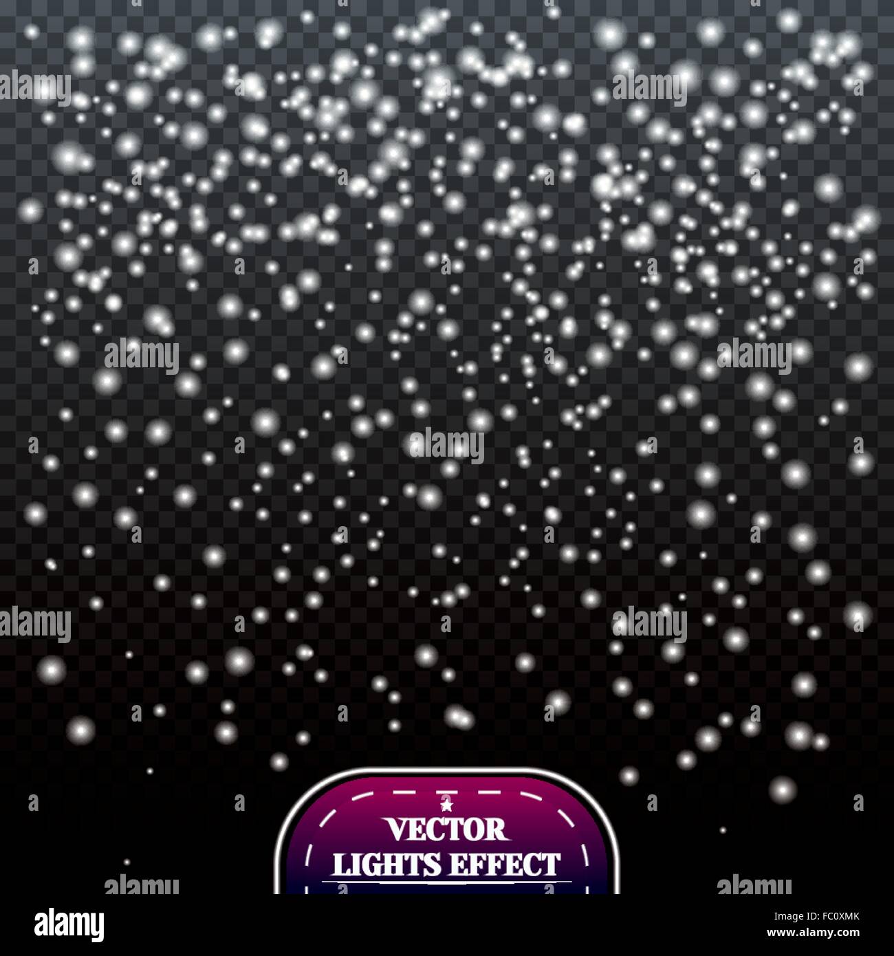 White transparent falling sparks on grey background. Vector ...