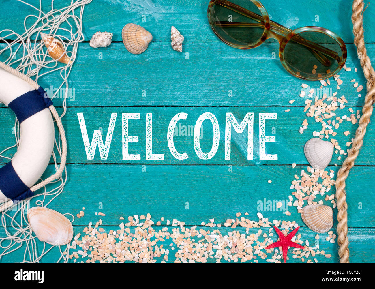 Welcome to the Beach Stock Photo - Alamy