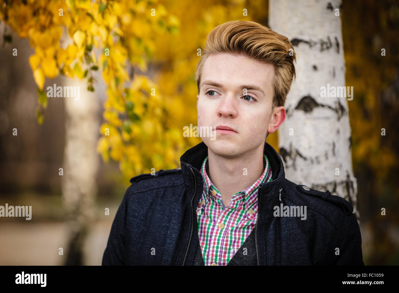 Leaves looking male model hi-res stock photography and images - Alamy