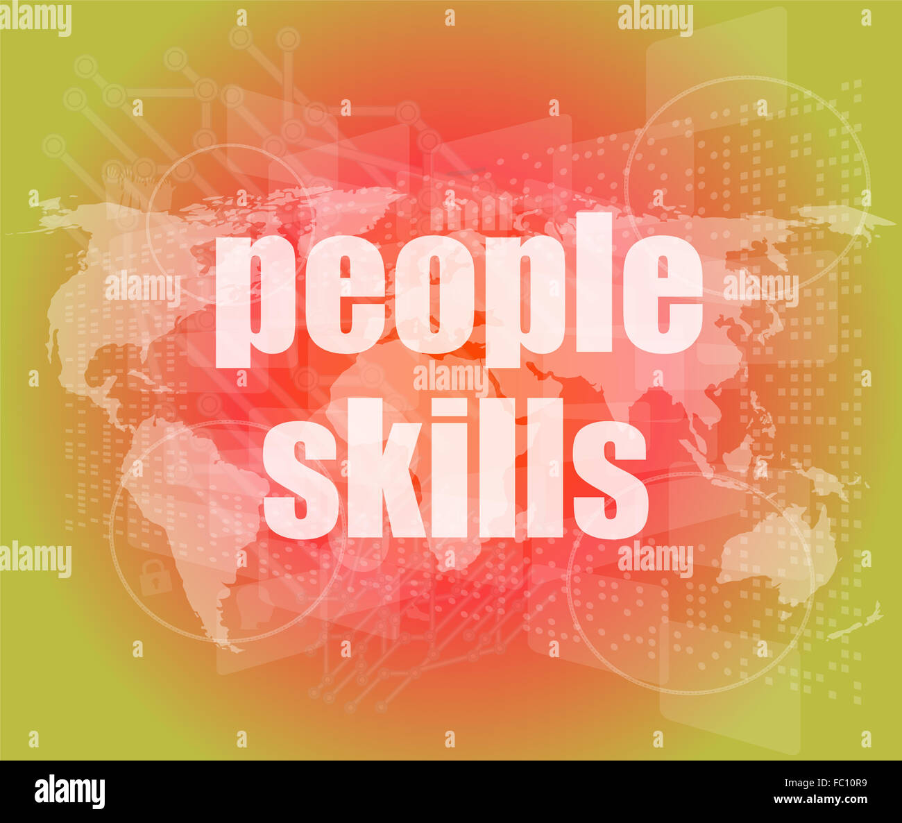 people skills words on digital touch screen Stock Photo - Alamy