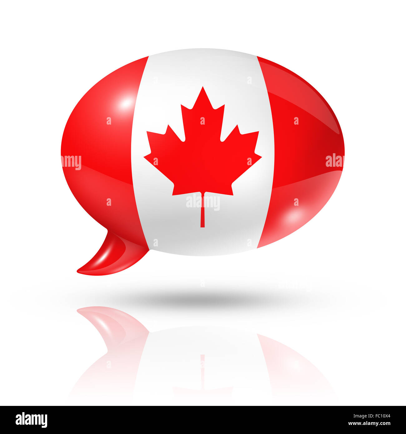 Canadian flag speech bubble Stock Photo - Alamy