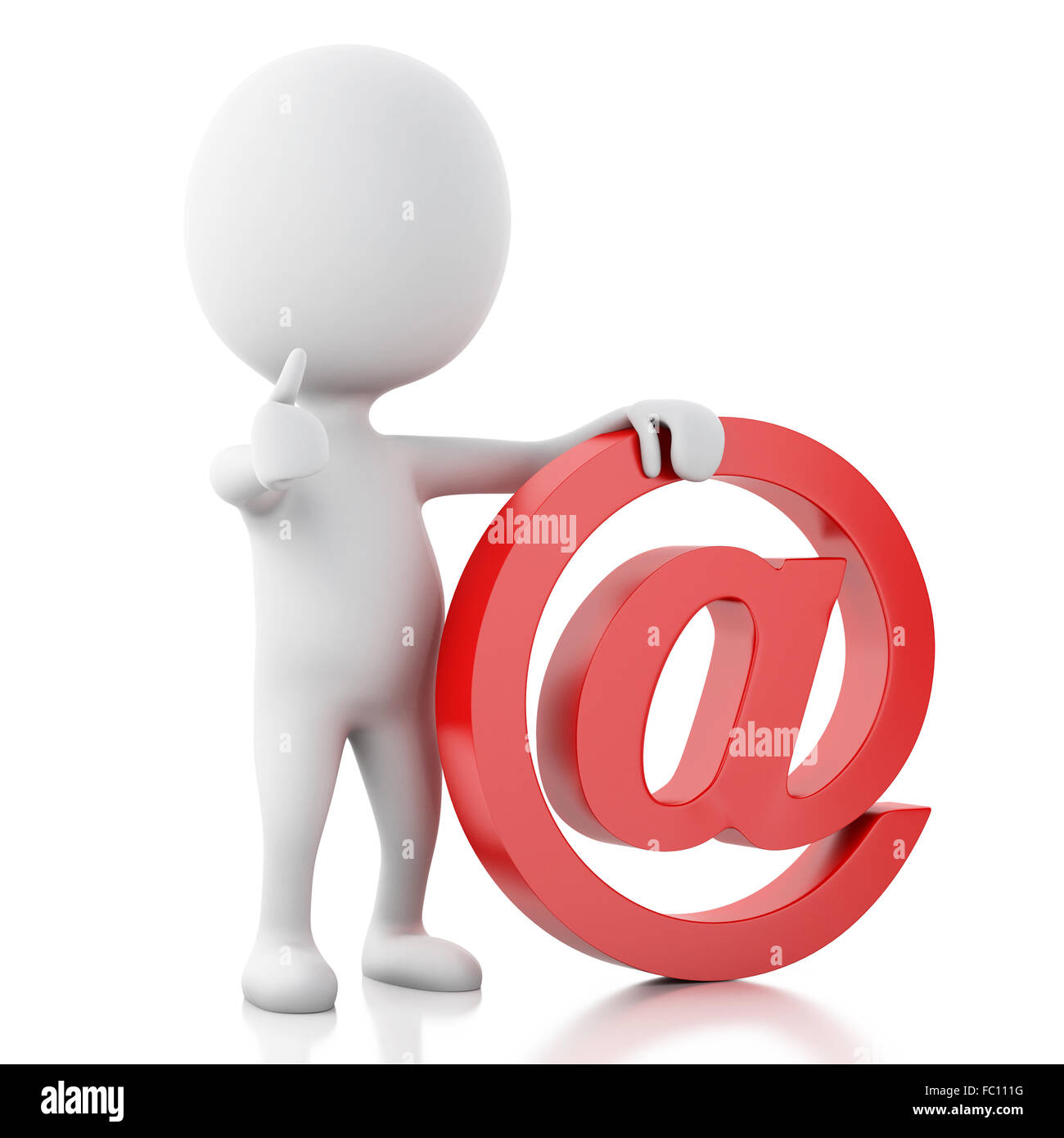 3d white people with email symbol. Isolated white Stock Photo - Alamy