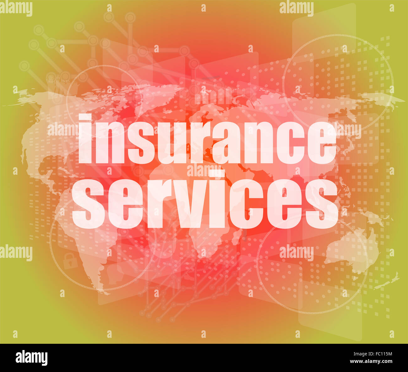 word insurance services on digital screen 3d Stock Photo - Alamy