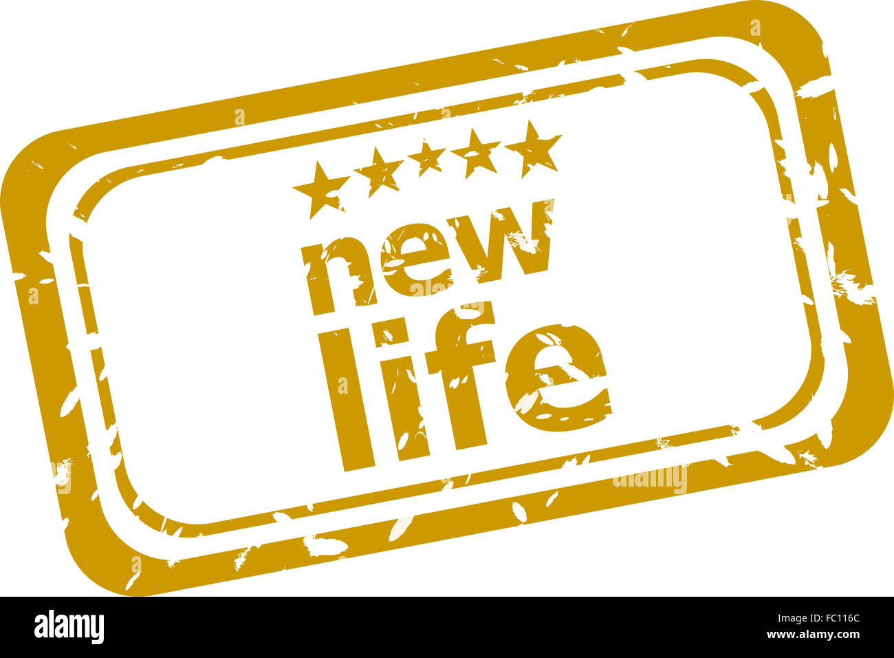 new life stamp isolated on white background Stock Photo - Alamy
