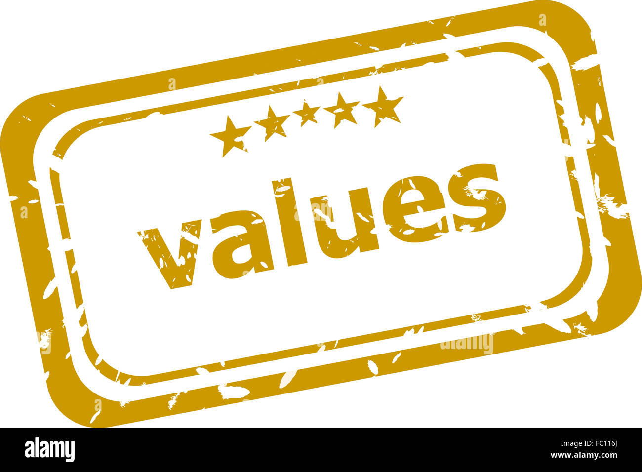 values stamp isolated on white background Stock Photo - Alamy