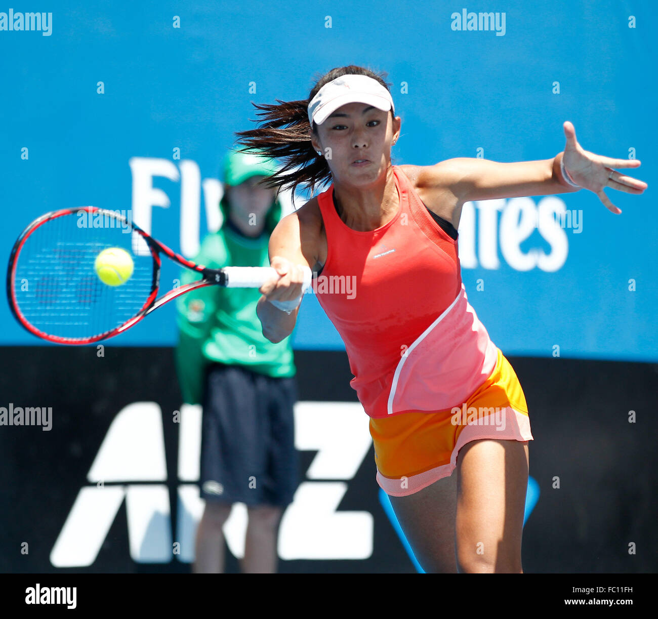 Melbourne, Australia. 20th Jan, 2016. China's Wang Qiang competes ...