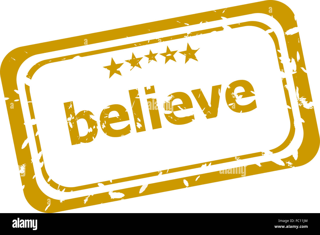 believe stamp isolated on white background Stock Photo - Alamy