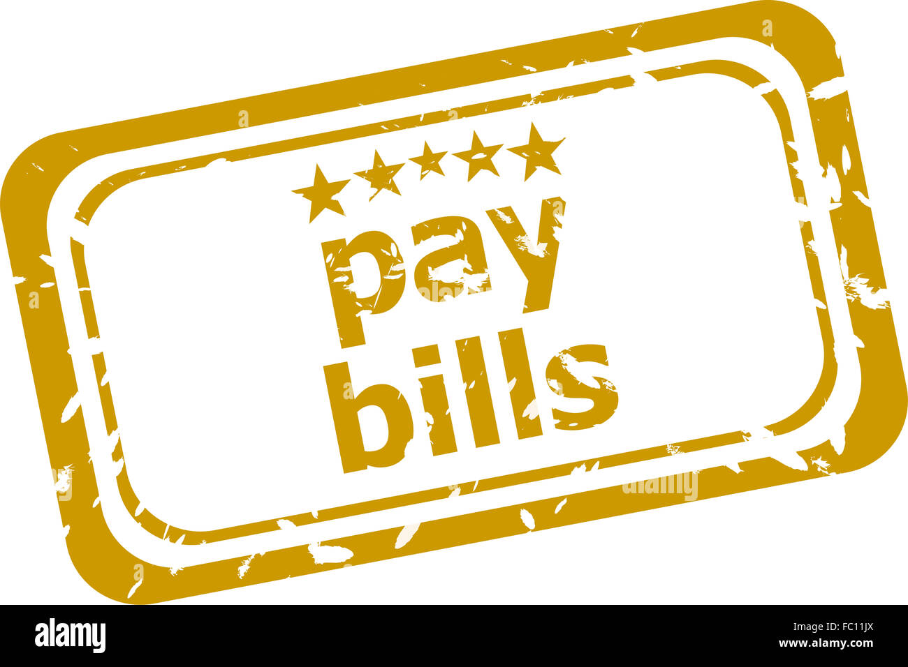pay bills stamp isolated on white background Stock Photo - Alamy